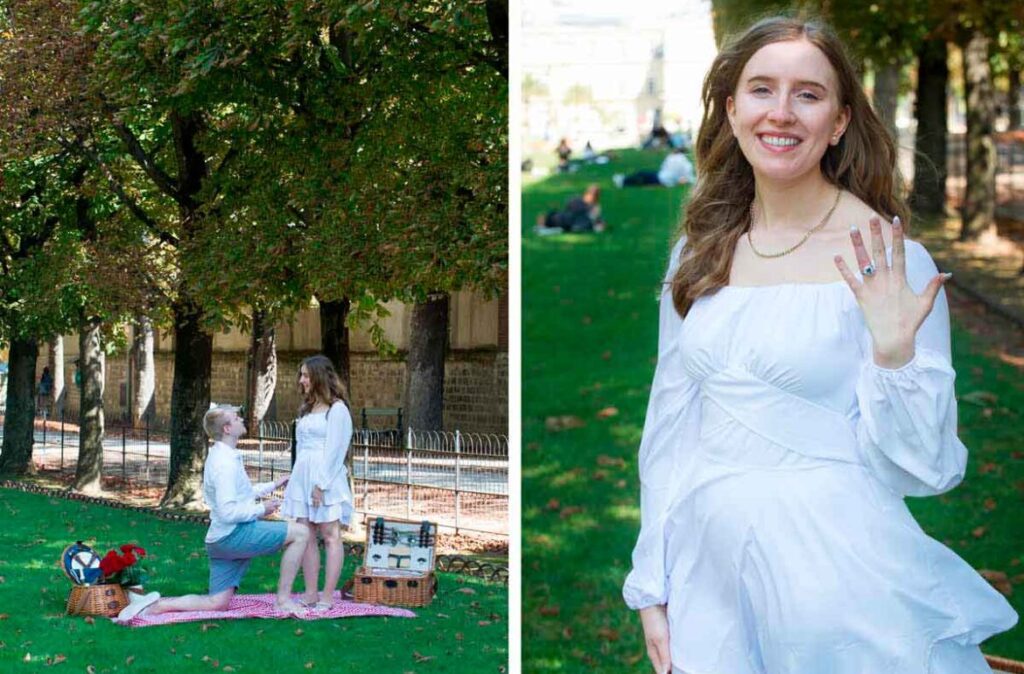 A Classy Engagement Proposal at the Luxembourg Gardens