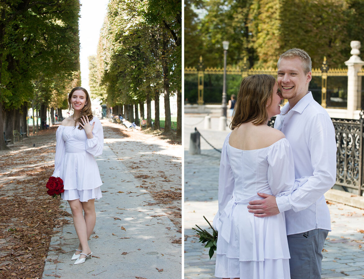 A Classy Engagement Proposal at the Luxembourg Gardens