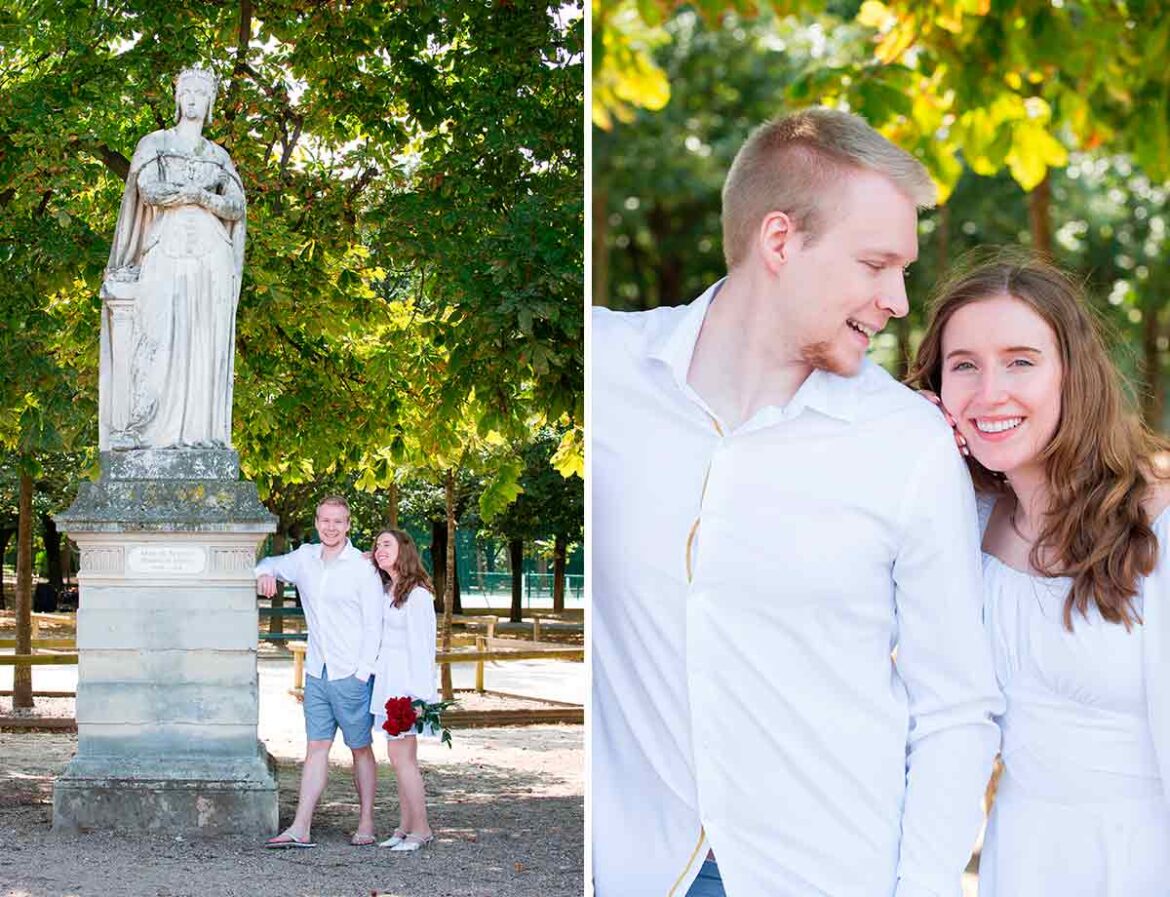 A Classy Engagement Proposal at the Luxembourg Gardens