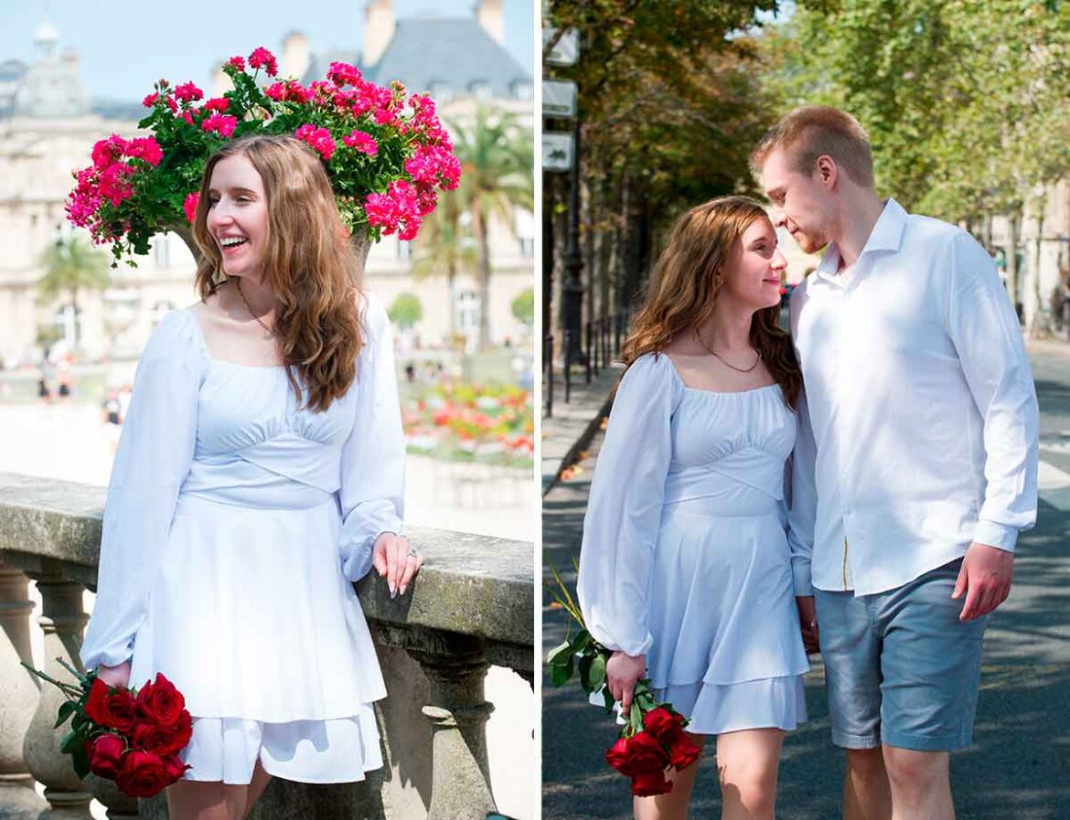 A Classy Engagement Proposal at the Luxembourg Gardens