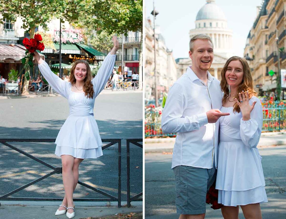 A Classy Engagement Proposal at the Luxembourg Gardens